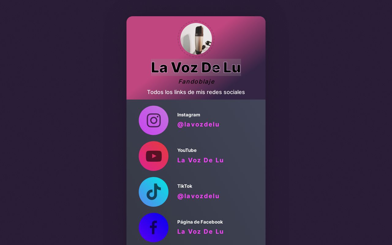 La Voz De Lu card